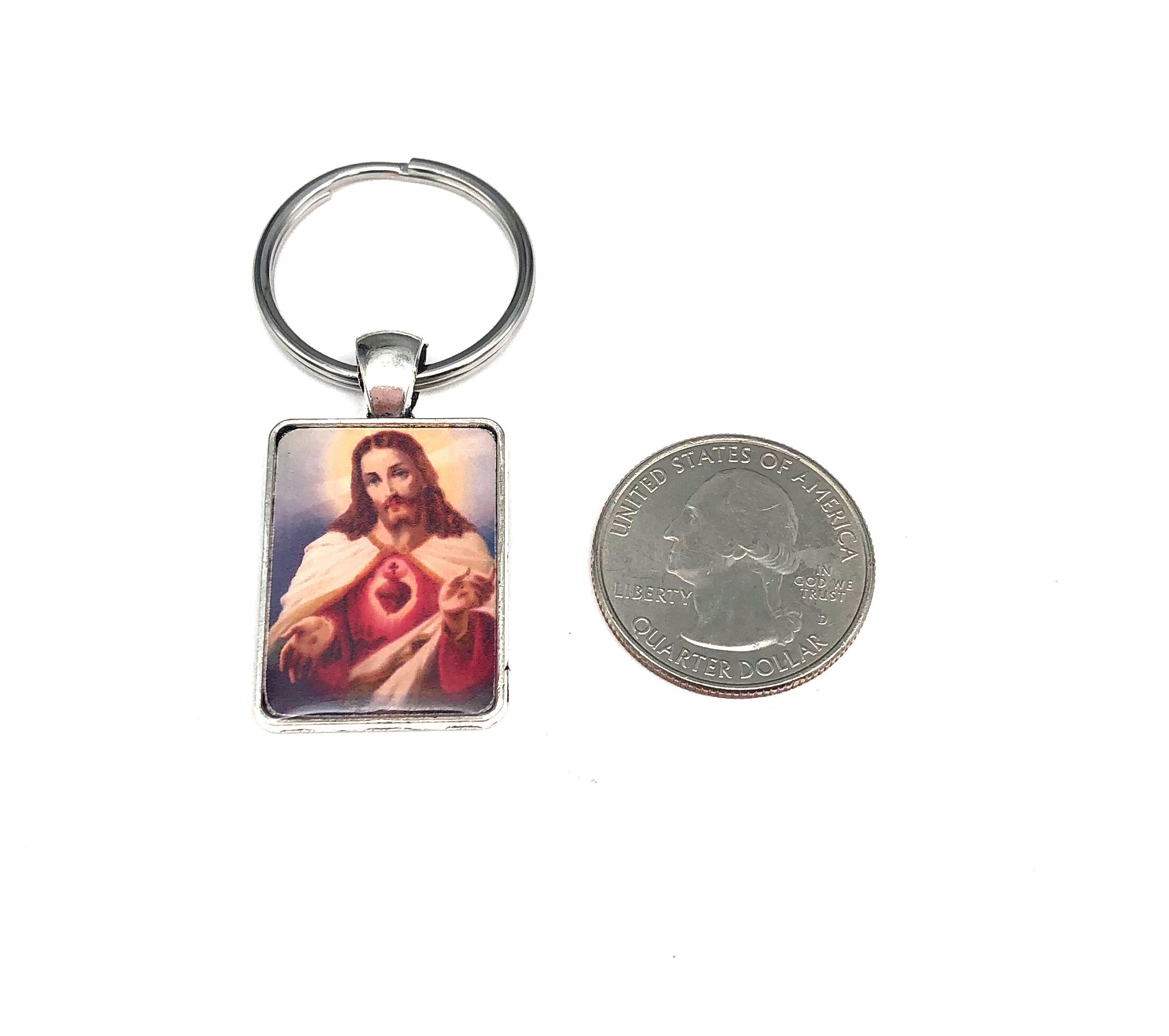 Sacred Heart of Jesus Key Chain | Etsy