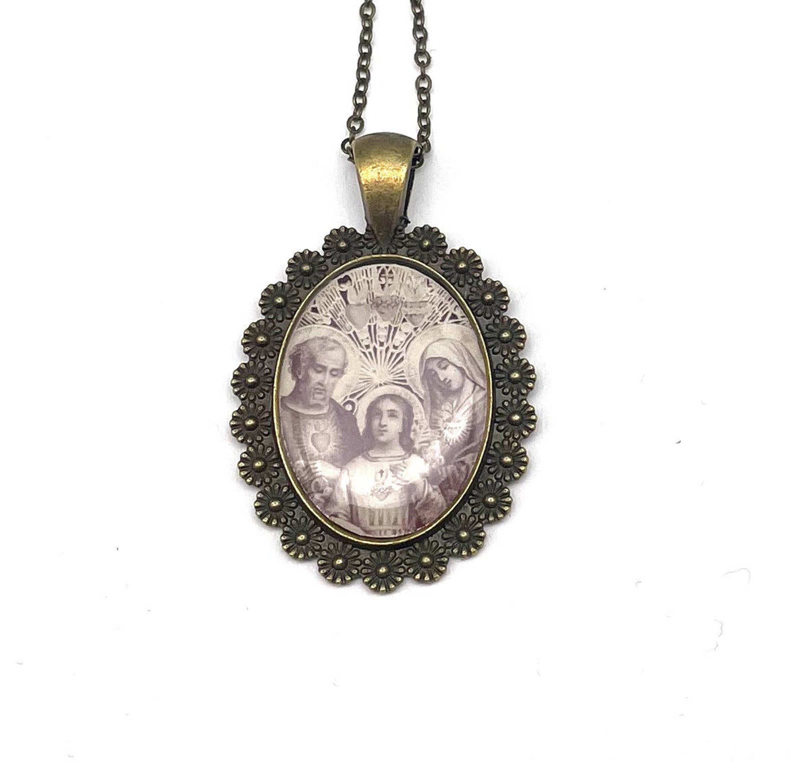 Holy Family Catholic Handmade Pendant - Etsy Australia