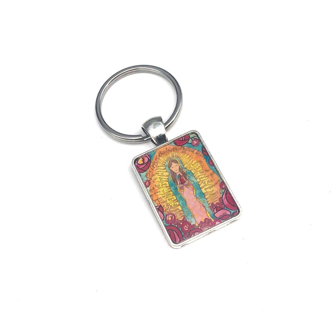 Our Lady of Guadalupe Key Chain, Art by Dovetailink - Etsy