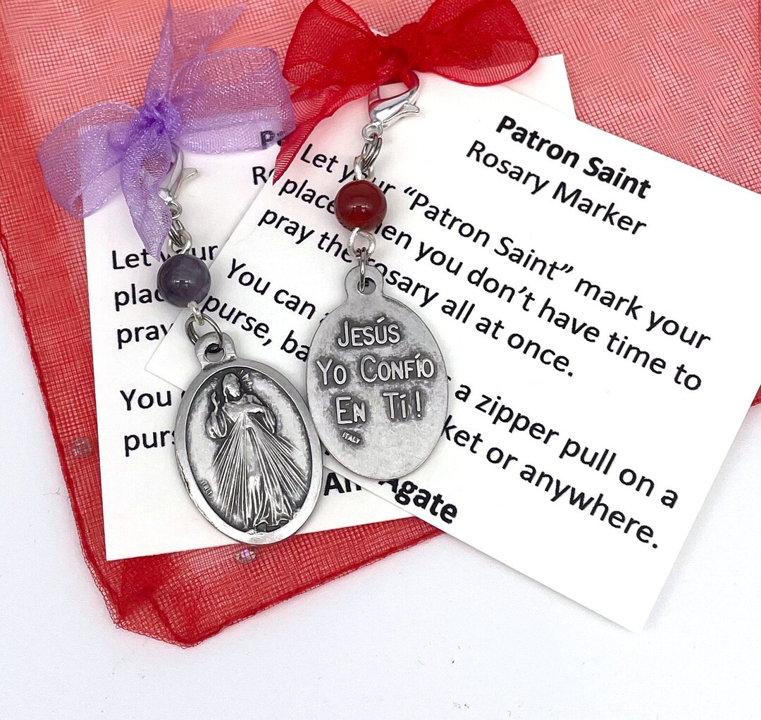 Divine Mercy, Jesus Rosary Marker/zipper Pull/stitch Marker With Accent ...