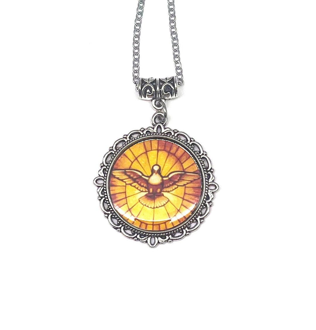 Holy Spirit Pendant Necklace - Etsy