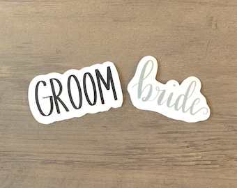 Bride and Groom Stickers - Etsy