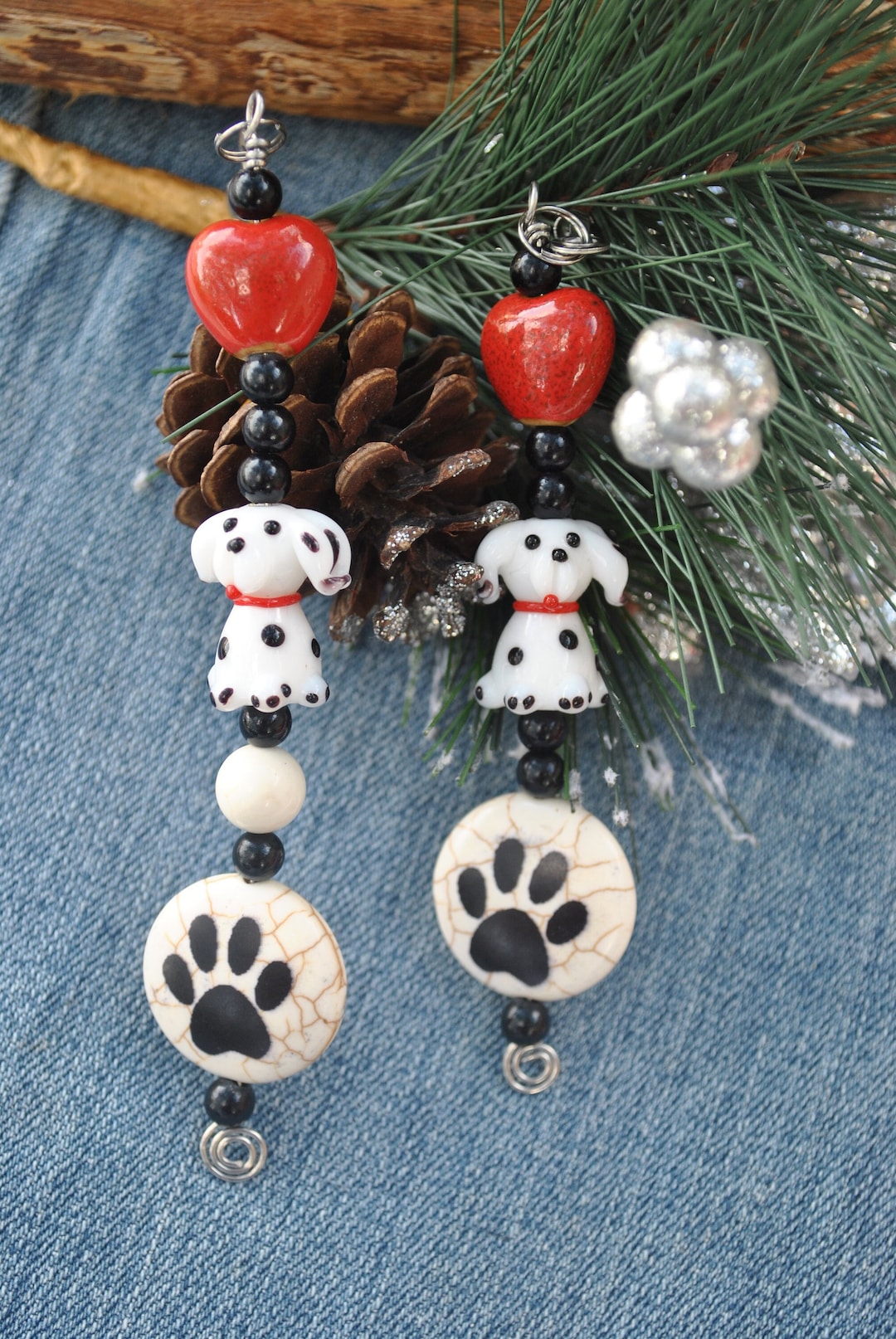 Dog Theme Chain Pull Set Mixed Bead Fan Light Pulls Red White Black Fan ...