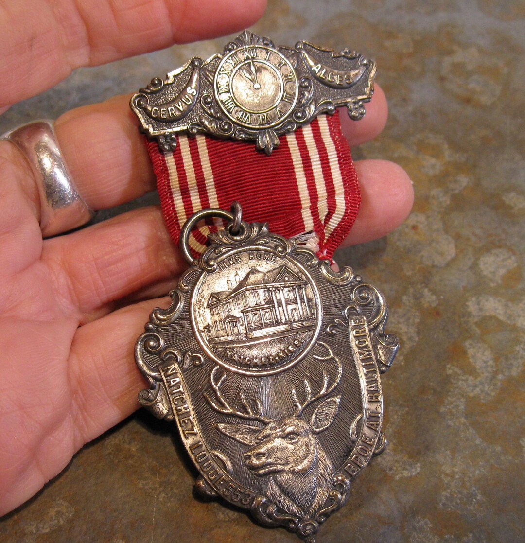 1916 Silver Elks Natchez Lodge BPOE at Baltimore Badge - Etsy