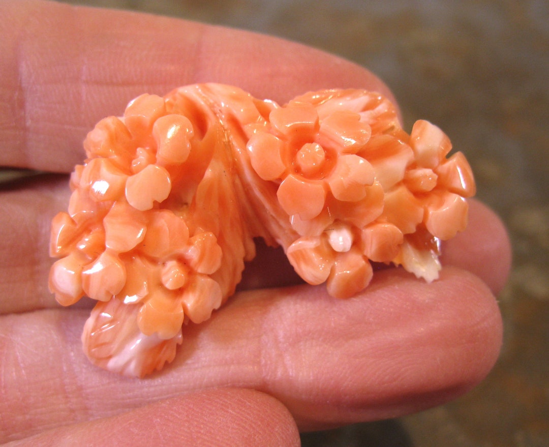 Obi Dome Momo Coral Kimono Sash Clip Repurposed Brooch - Etsy