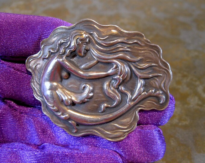 Edwardian Aesthetic Era C Clasp Sterling Mermaid Brooch - Etsy