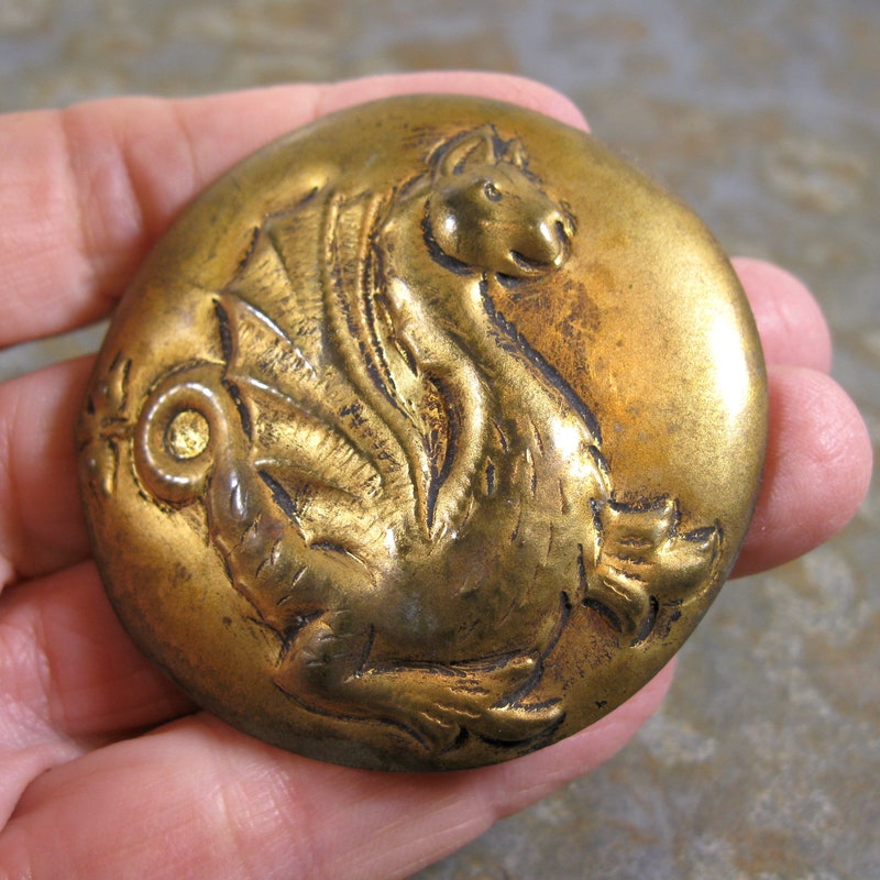 Antique Dragon Button - Etsy