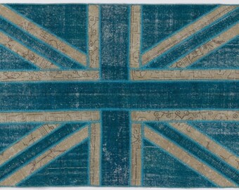 Union Jack British Flag Design Patchwork Rug Multicolor - Etsy