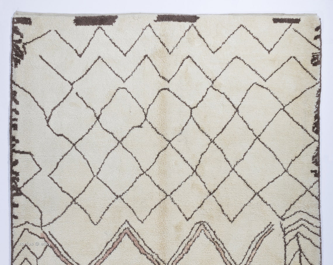 8x10 MOROCCAN RUG Beige Handmade Berber Rug Berber Mid - Etsy