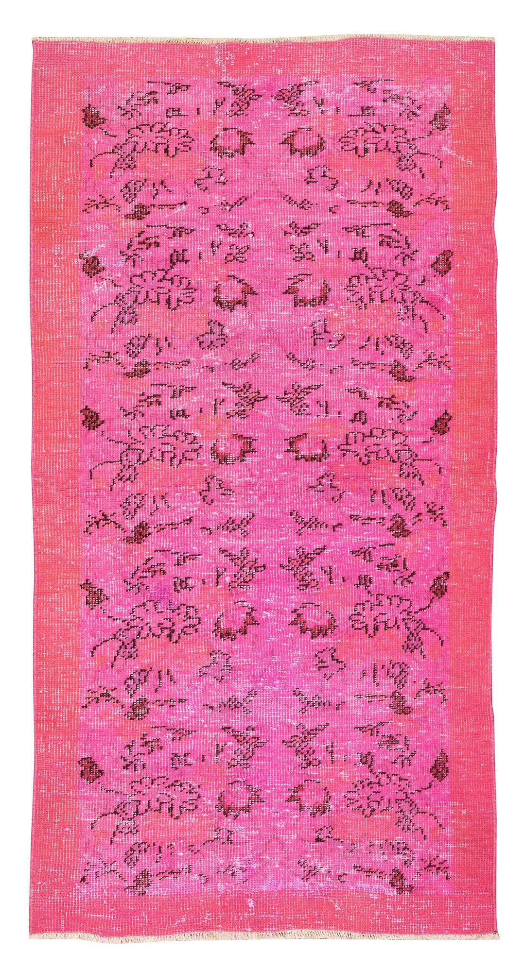 Sweet Pink Overdyed Rug 3.4' X 6.4' 105 X 196 Cm - Etsy