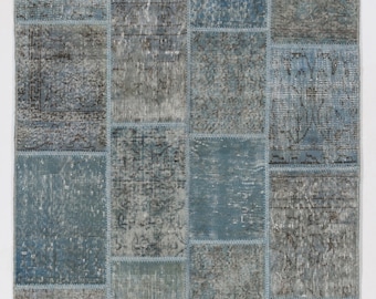 Gray Patchwork Rug | Etsy