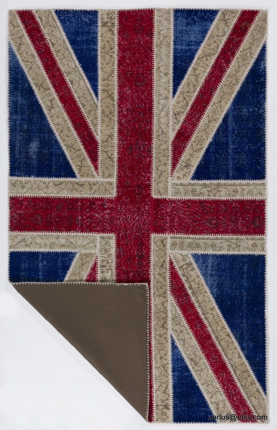 Union Jack British Flag Design Patchwork Rug, Bright Colors - Etsy