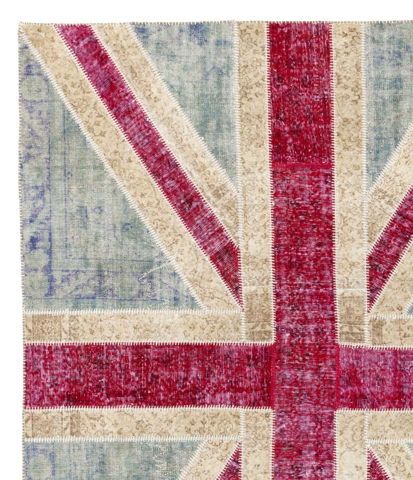 Union Jack British Flag Design Patchwork Rug Pastel Colors | Etsy