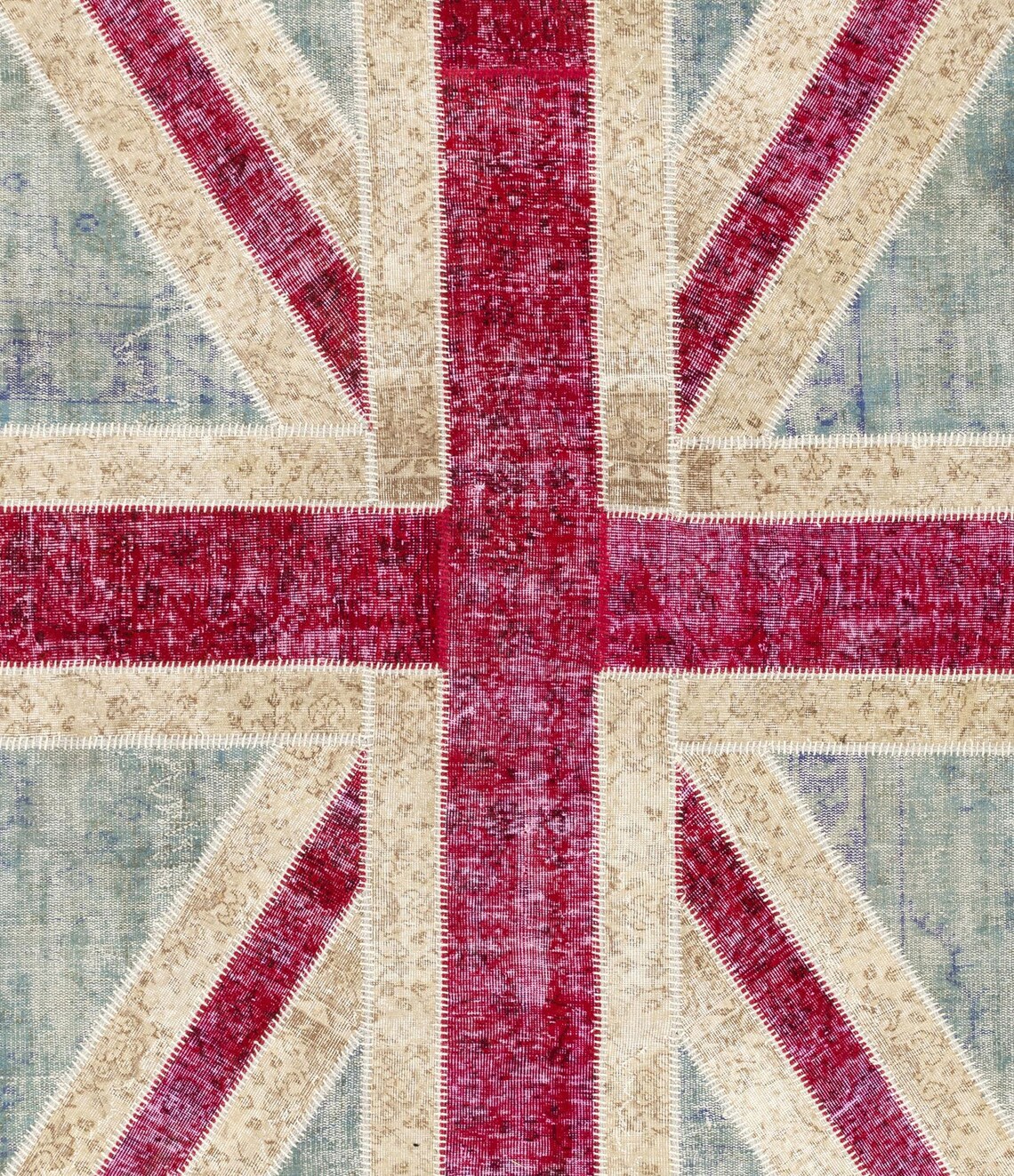 Union Jack British Flag Design Patchwork Rug Pastel Colors | Etsy