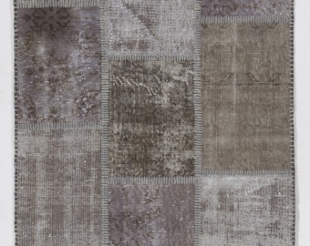Gray Patchwork Rug | Etsy
