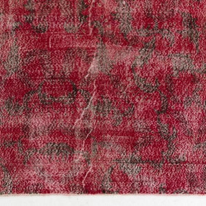 Red Overdyed Rug 5'3" X 8' (162 X 245 Cm) Handmade Vintage Turkish Rug ...