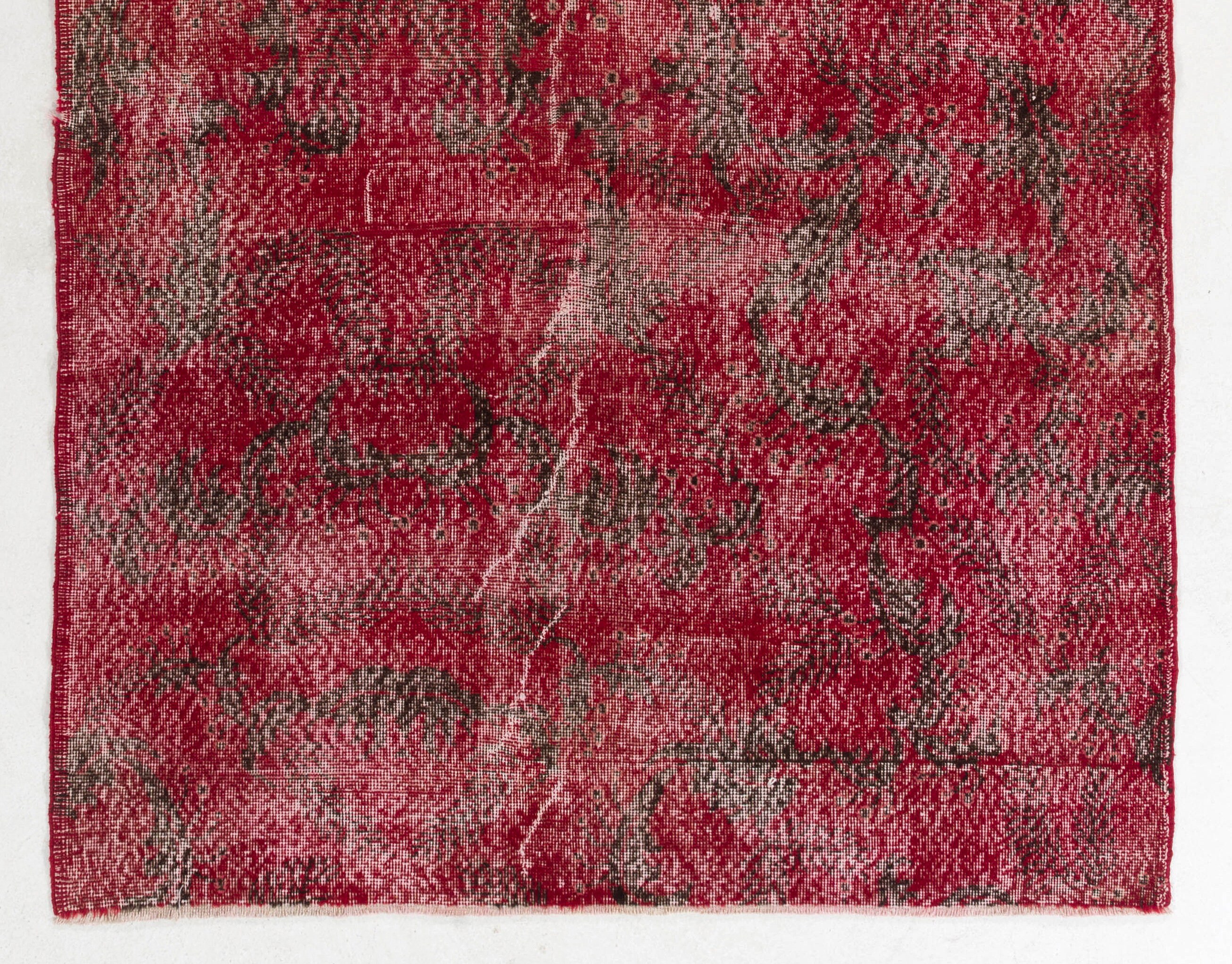 Red Overdyed Rug 5'3 X 8' 162 X 245 Cm - Etsy UK