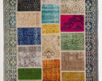 Handmade Turkish Patchwork Rug Natural & Undyed | Etsy