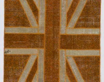 Union Jack British Flag Design Patchwork Rug Bright Colors UK | Etsy