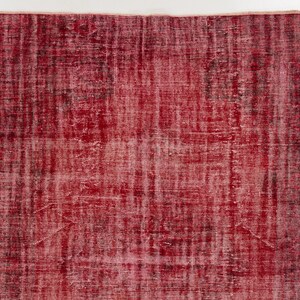 Red Overdyed Rug 6'4" X 9'5" (196 X 291 Cm) Turkish Handmade Rug, Red ...