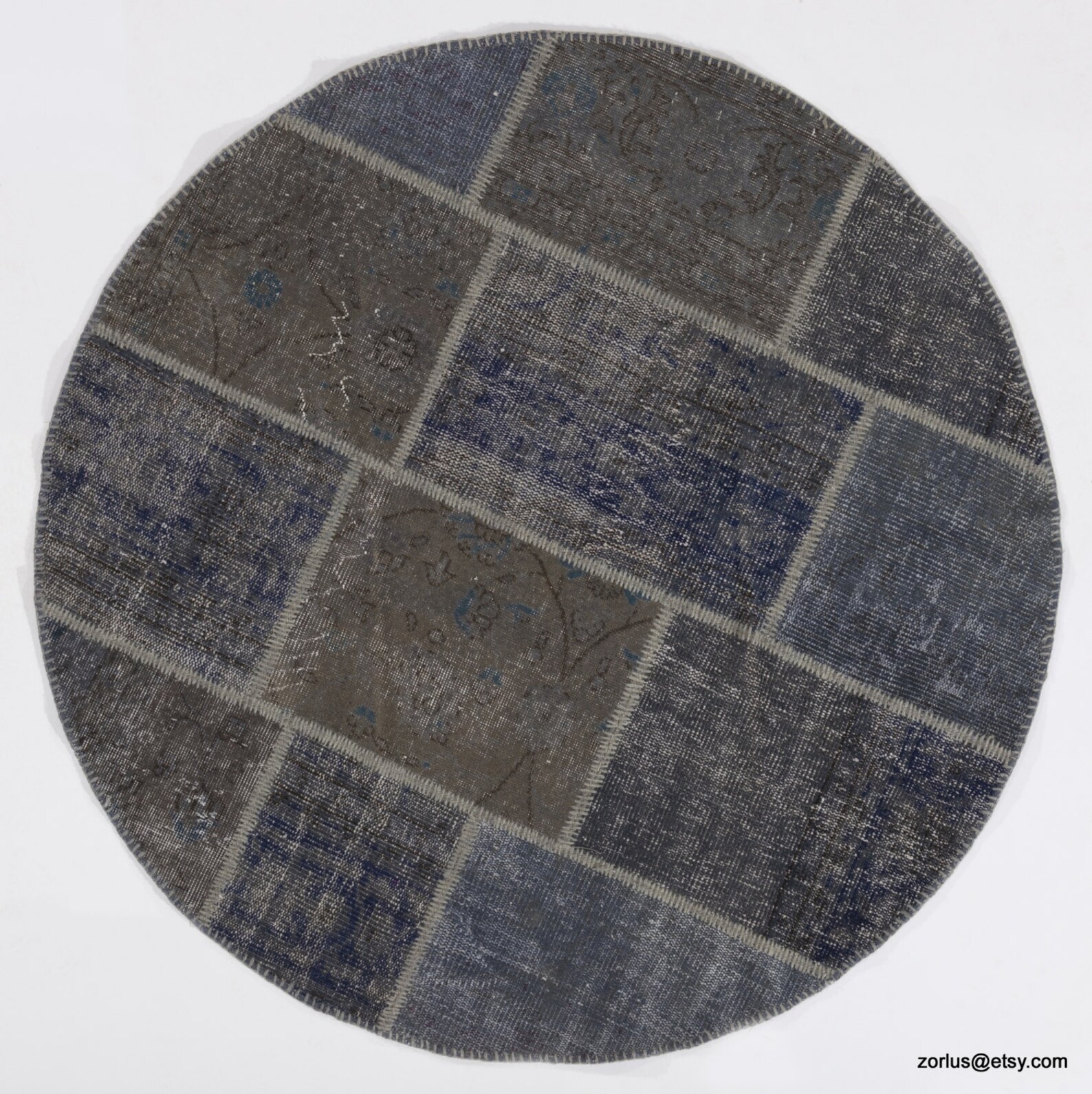 Round Handmade Turkish Patchwork Rug Circular Patchwork Rug - Etsy