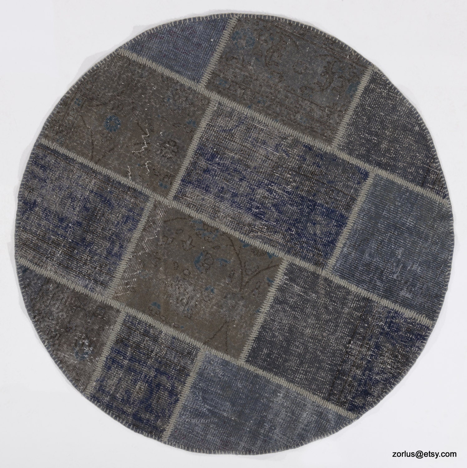 Round Handmade Turkish Patchwork Rug Circular Patchwork Rug - Etsy