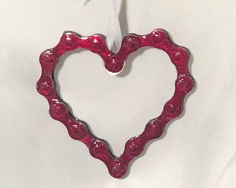 Upcycled Bike Chain Heart Keychain | Etsy