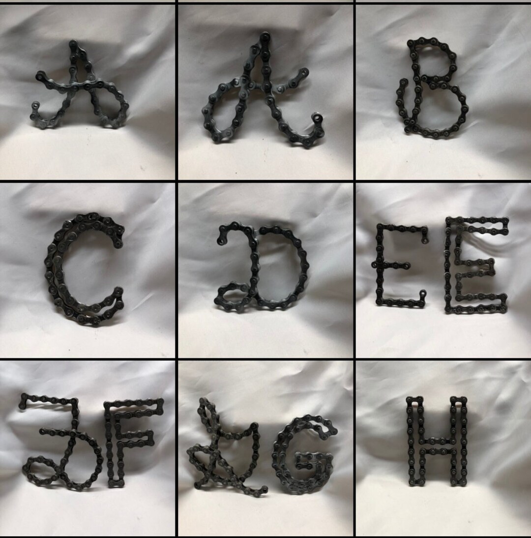 Upcycled Bike Chain Custom Letters - Etsy