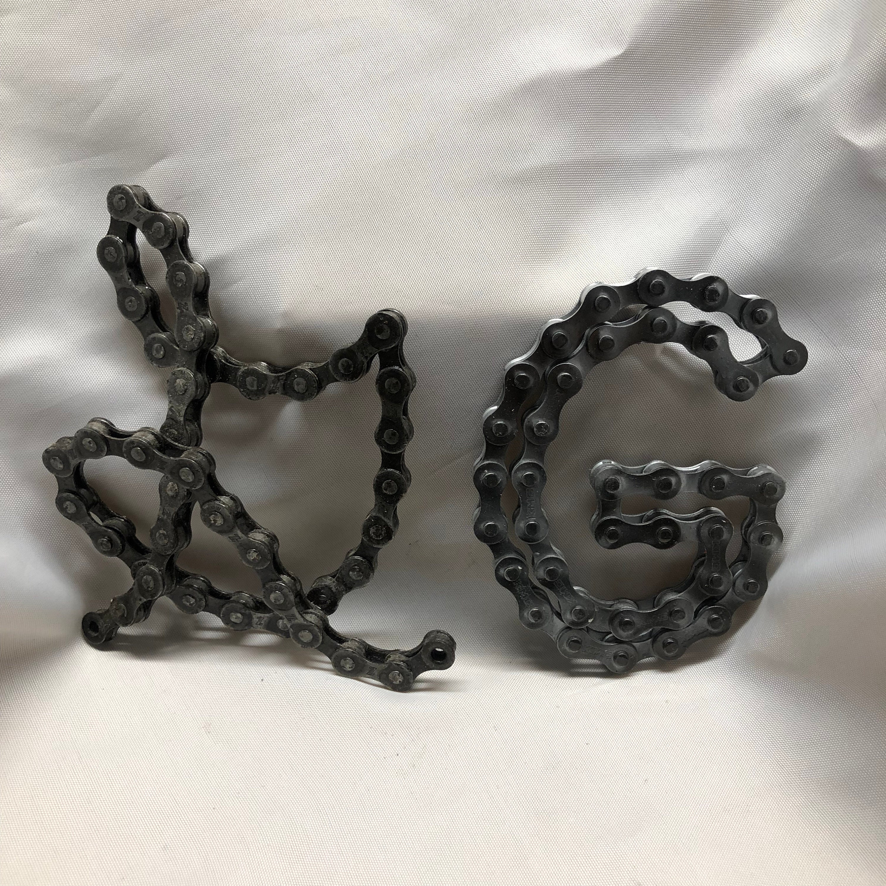 Upcycled Bike Chain Custom Letters - Etsy