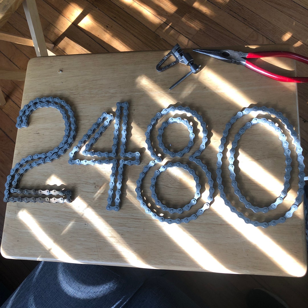 Upcycled Bike Chain 8" Custom Numbers! - Etsy