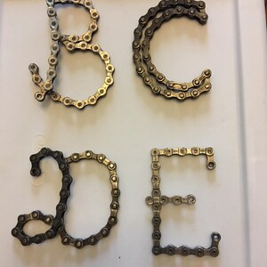 UpCYCLEd bike chain Custom Letters | Etsy