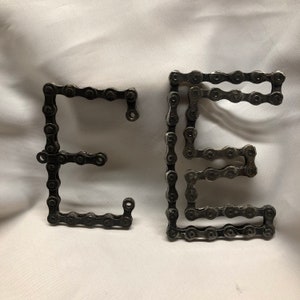 Upcycled Bike Chain Custom Letters - Etsy