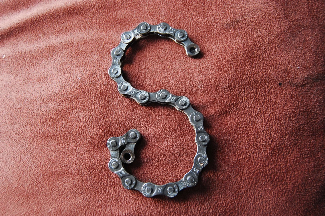 UpCYCLEd bike chain Custom Letters | Etsy