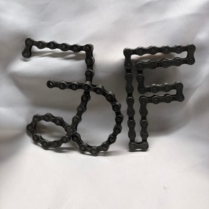 Upcycled Bike Chain Custom Letters - Etsy