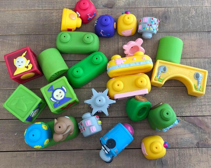 Teletubbies Soft Blocks, Set of 26 Soft Blocks, Rubber Blocks, Bath ...