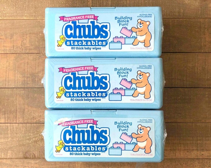 Chubs Stackables Baby Wipes, Set of Three, NEW, SEALED, Building Block ...