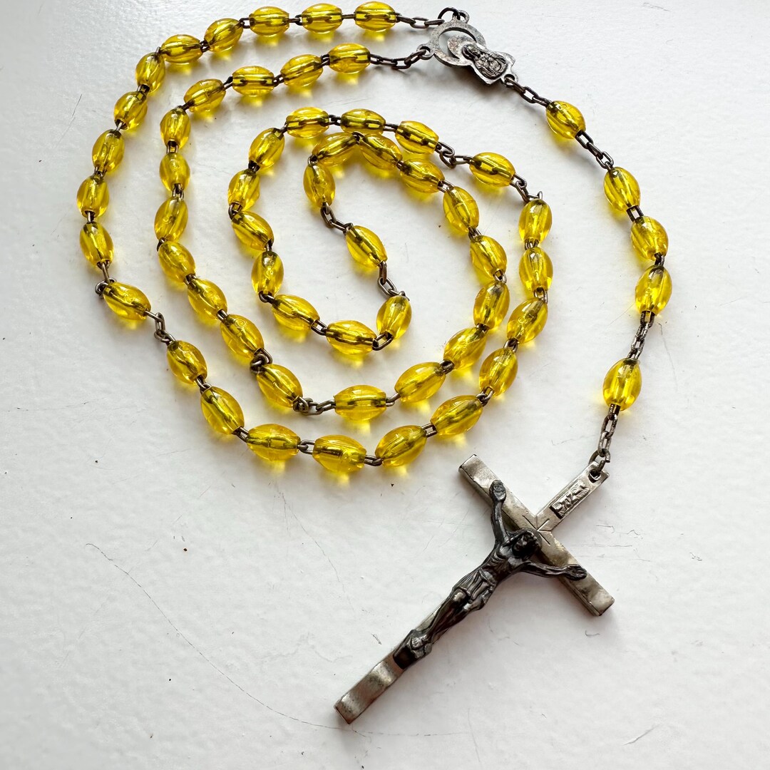 Vintage Catholic Rosary, Beads, Bronze and Maroon, Traditional Gift ...
