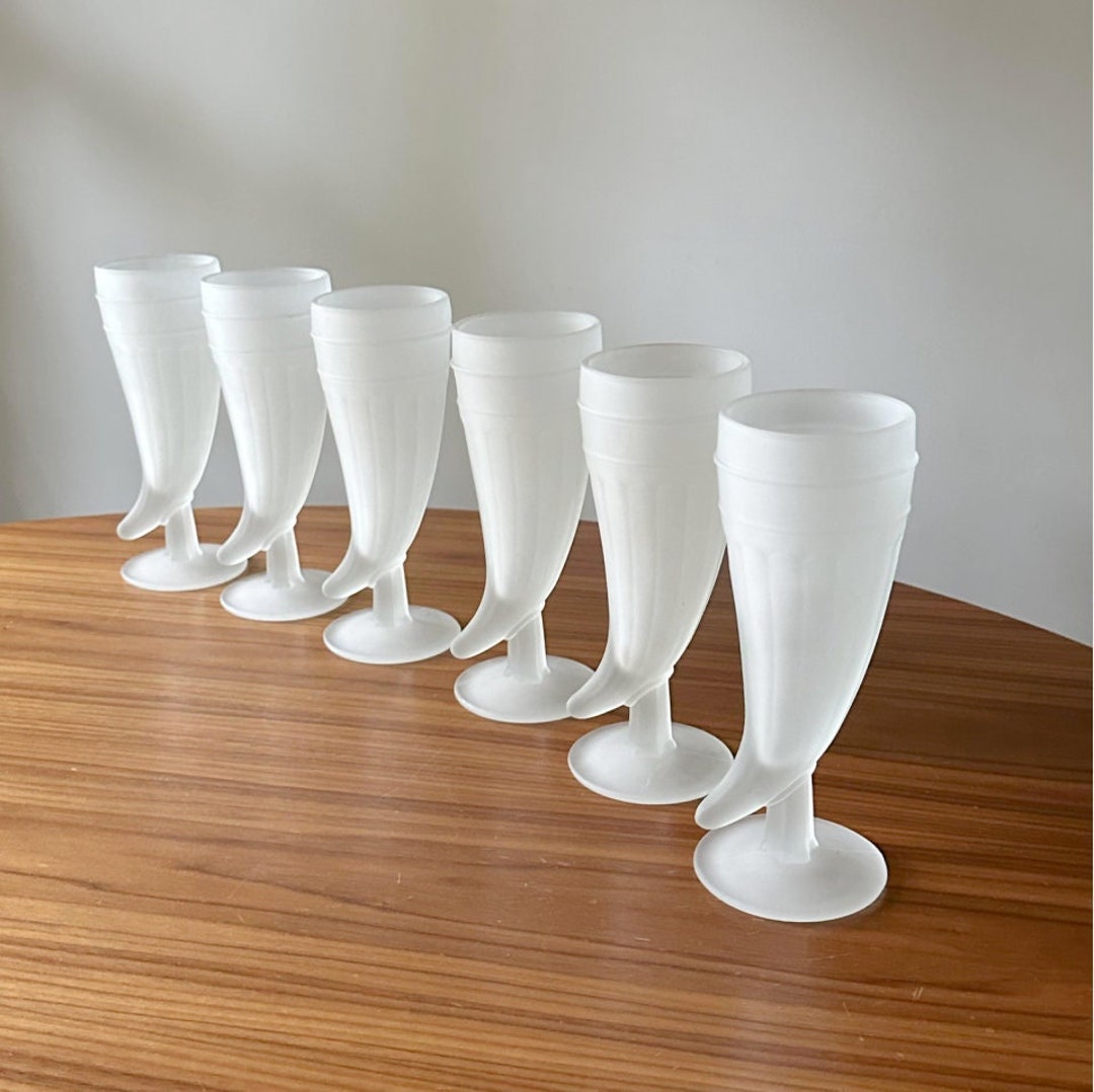 Vintage Tiara Frosted Cornucopia Horn Pilsner Beer Glasses - Etsy