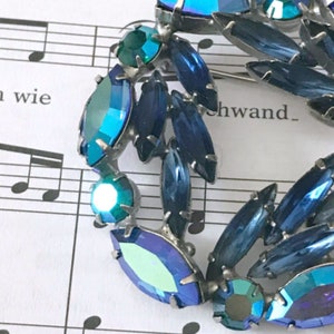 Weiss Brooch, Vintage Weiss Wreath Brooch, Blue AB Crystals ...