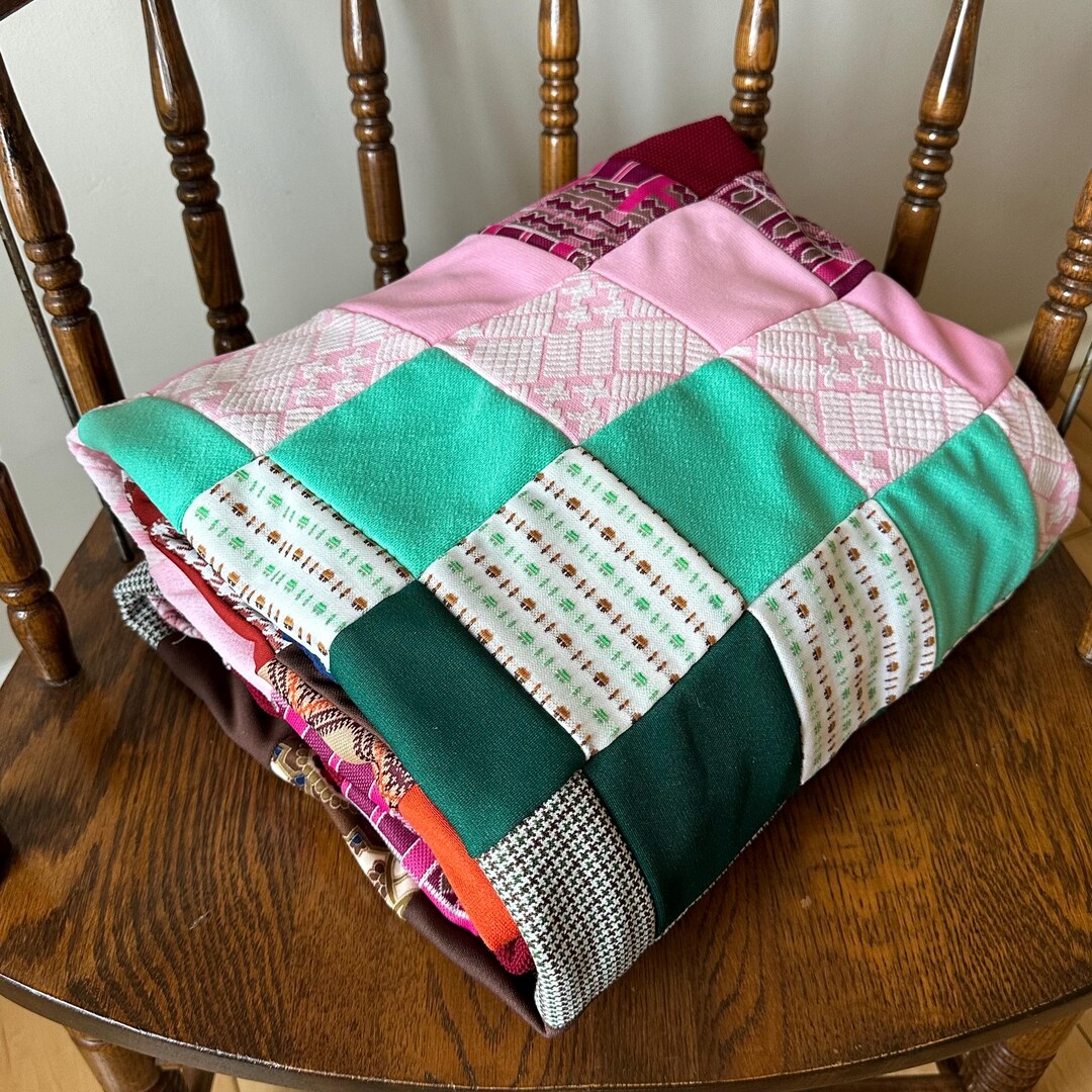 Vintage Patchwork Quilt Top, Eclectic, Mismatched Quilt, Rainbow Quilt ...