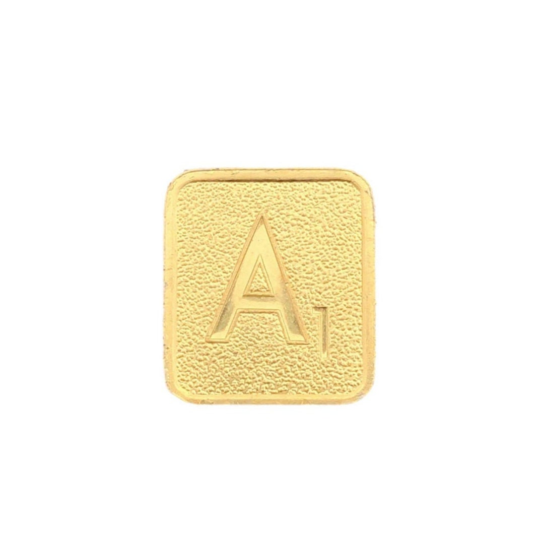 24k Gold "a" Scrabble Tile, Vintage Scrabble Tile, A, Single Tile ...
