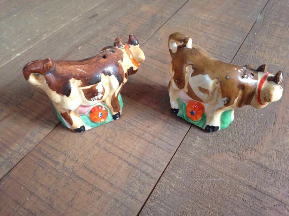 Cow Salt and Pepper Shakers Cow Kitchen Cow Decor Vintage | Etsy