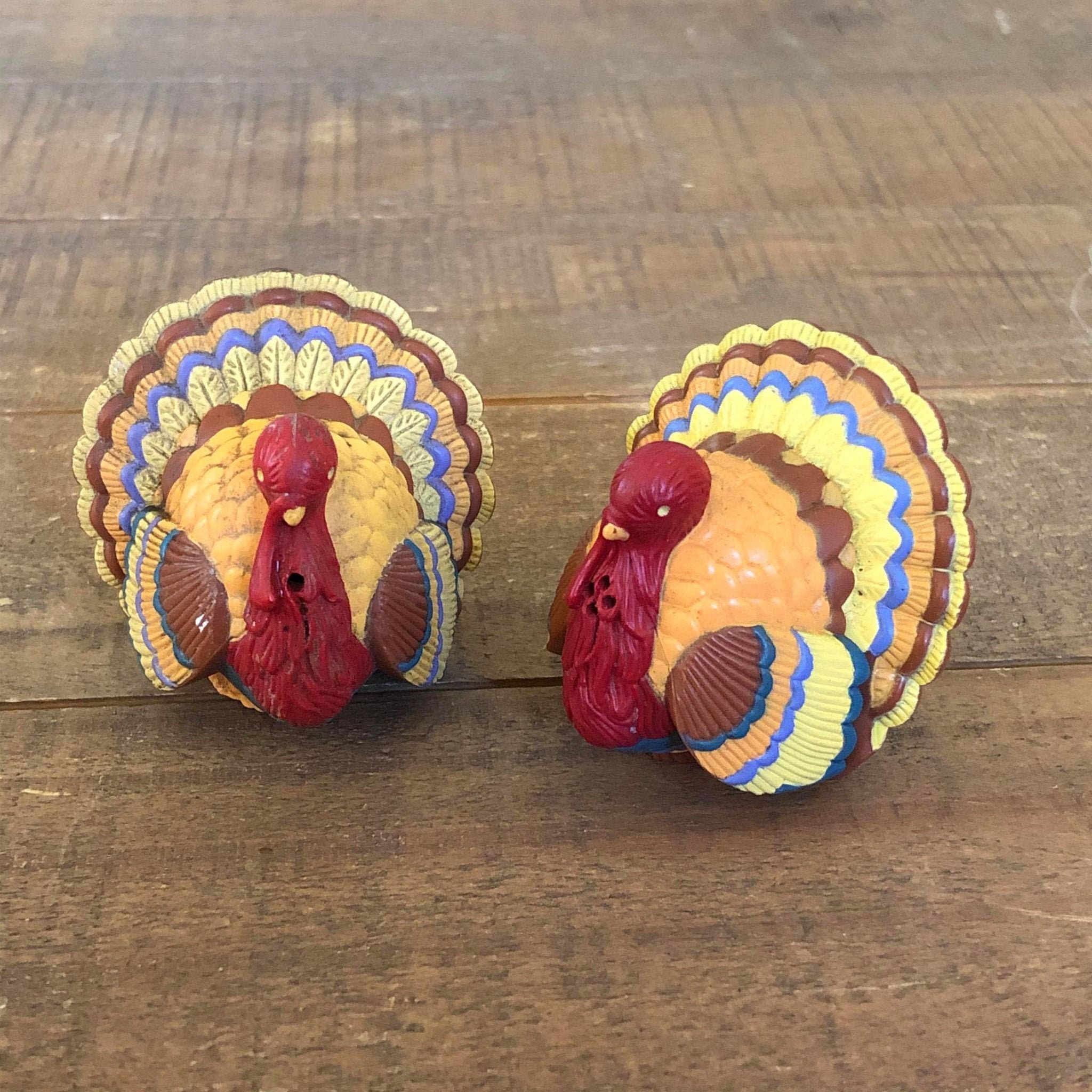 Vintage Thanksgiving Turkey Figurines Turkey Salt Shakers Dining ...