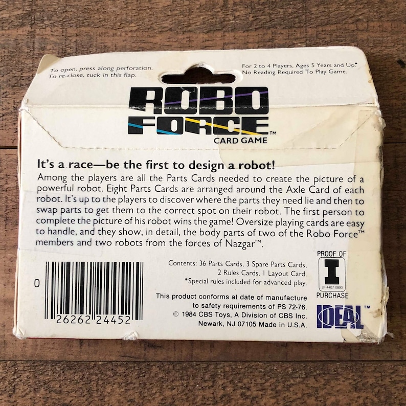 Robo Force Card Game Vintage Card Game Robot Card Game Robo | Etsy