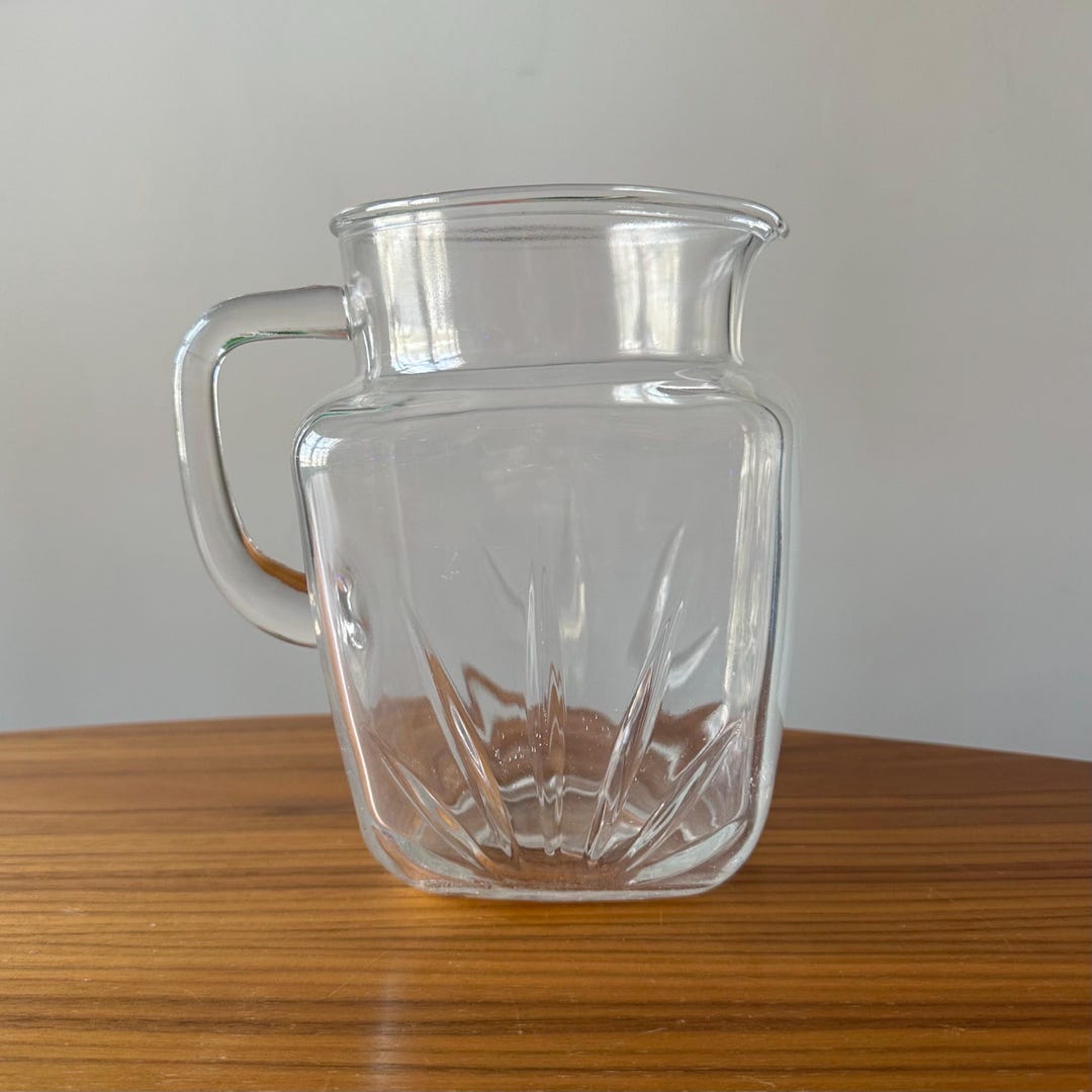 Vintage 1950s Federal Glass Square Serving Pitcher With Atomic Sunrise ...