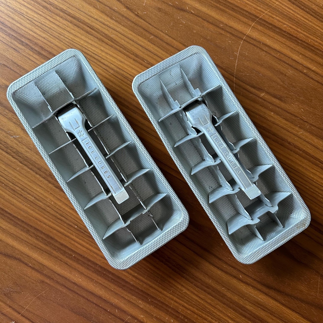 Retro Ice Cube Trays, Set of Two, Vintage Ice Cube Trays, Retro, Ice ...