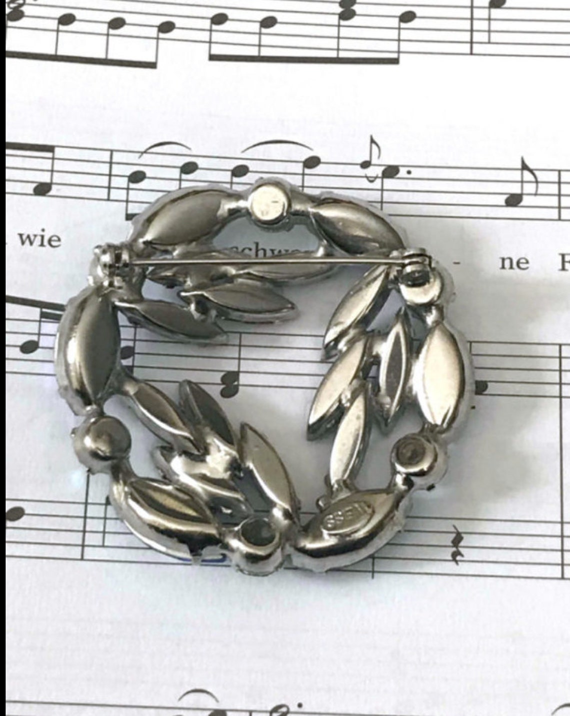 Weiss Brooch Vintage Weiss Wreath Brooch Blue AB Crystals - Etsy