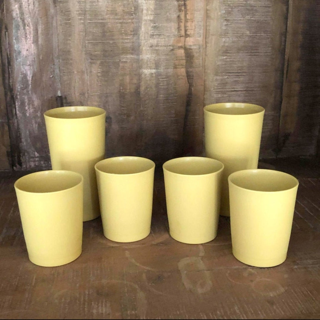 Vintage Tupperware Cups, Yellow, Set of Six, Vintage Tupperware ...