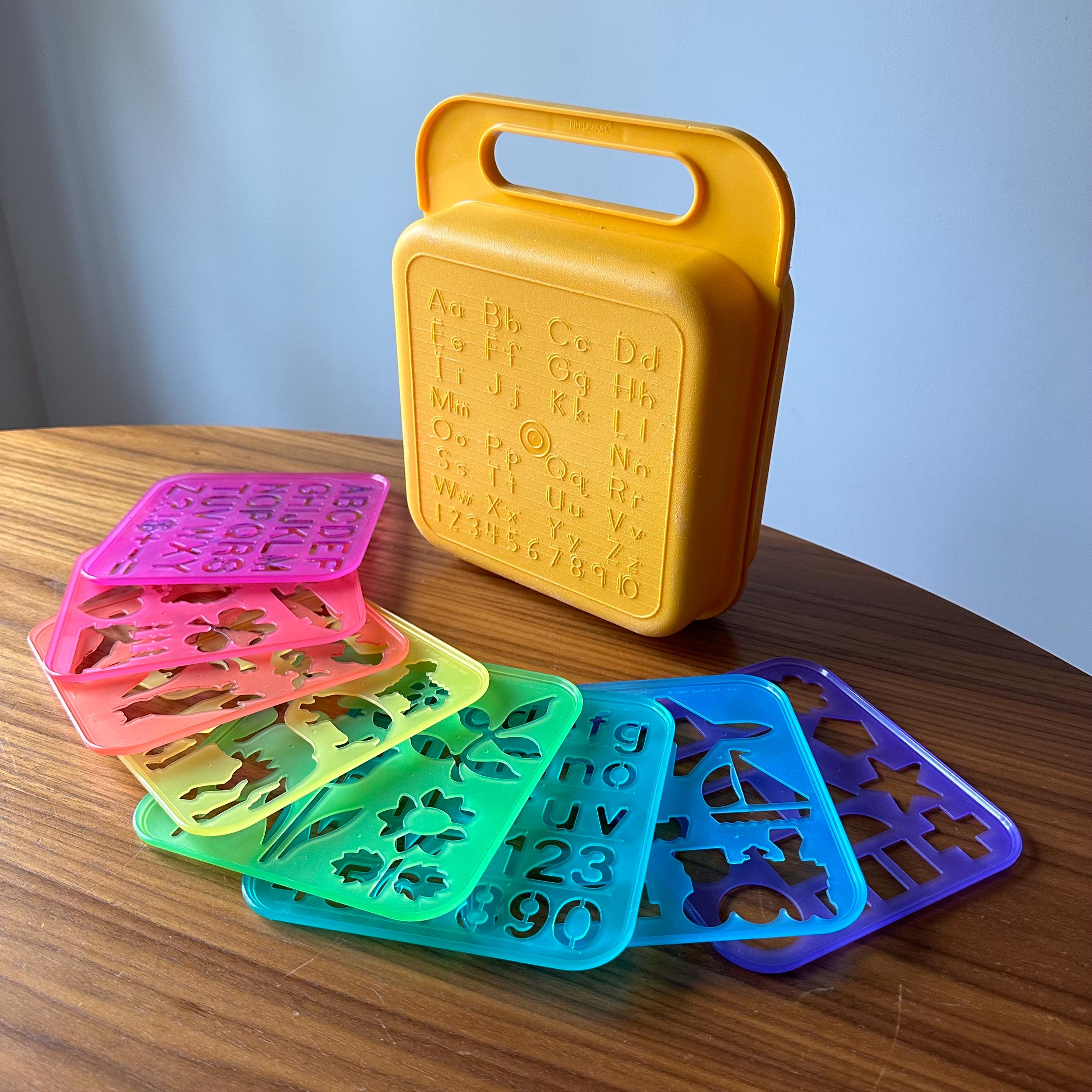 Tupperware Stencils and Case, Vintage Tupperware, Tuppertoys, 1980s ...