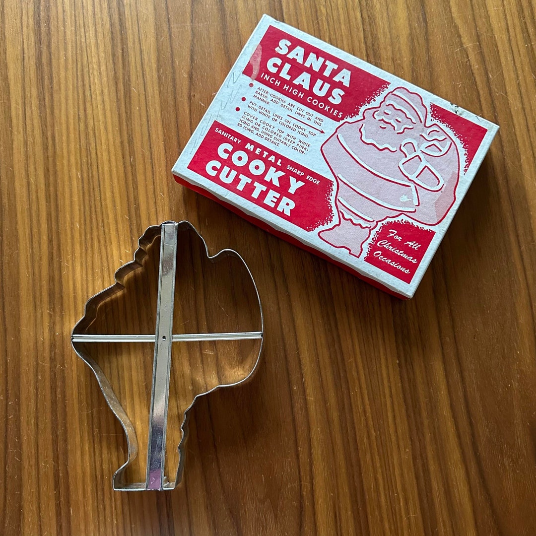 Vintage 8" Santa Cookie Cutter, Christmas Cookie Cutter, Retro ...